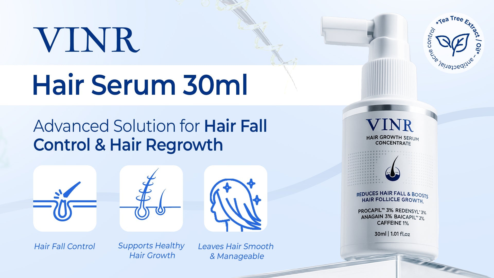 VINR Hair Serum 30ml: Advanced Solution for Hair Fall Control & Hair R